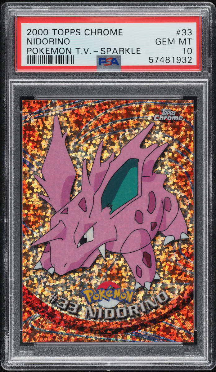 2000 TOPPS CHROME POKEMON SERIES 1 SPARKLE NIDORINO #33 PSA 10 GEM MIN – lowpopping