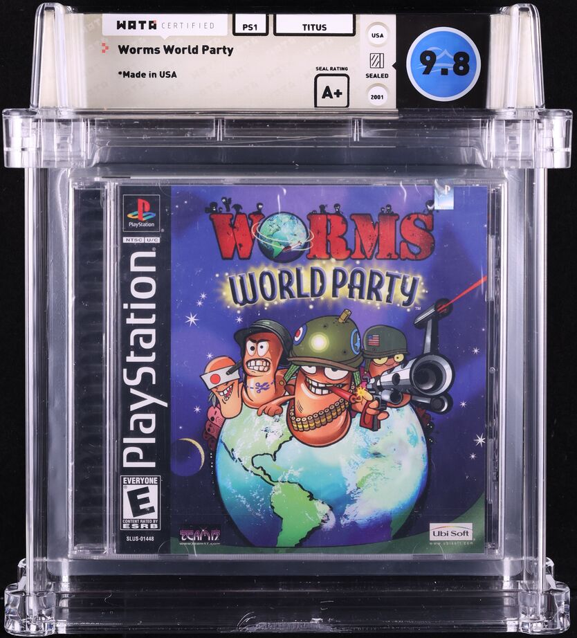 2001 WORMS WORLD PARTY SONY PLAYSTATION 1 PS1 WATA 9.8 A+ SEALED – lowpopping
