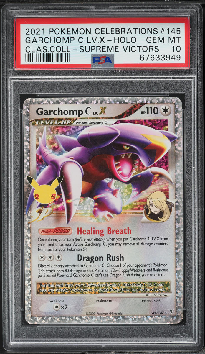 2021 POKEMON SWSH CELEBRATIONS CLASSIC HOLO GARCHOMP C LV.X #145 PSA 1 – lowpopping