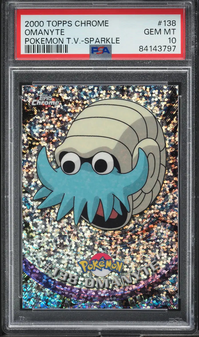 2000 TOPPS CHROME POKEMON SERIES 2 SPARKLE OMANYTE #138 PSA 10 GEM MIN – lowpopping