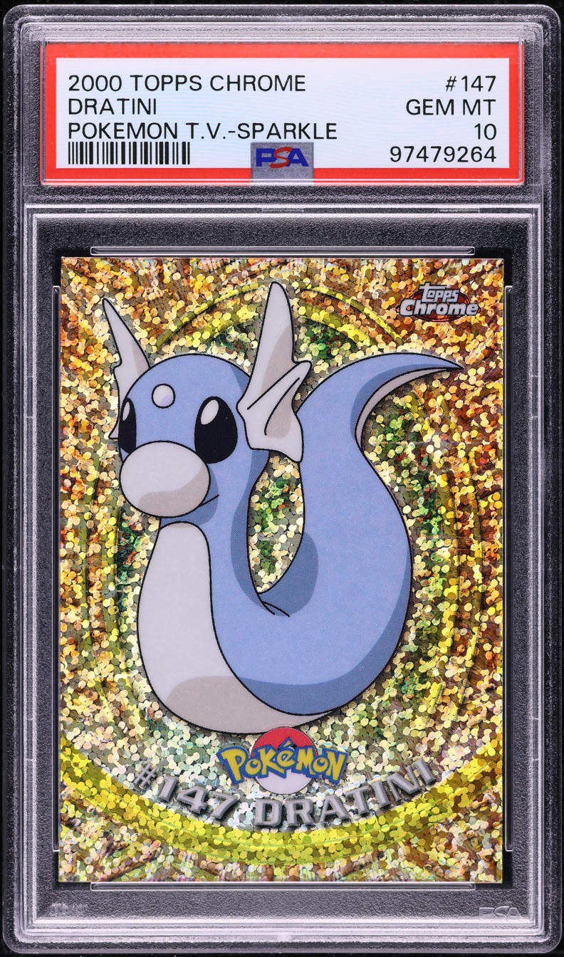 2000 TOPPS CHROME POKEMON SERIES 2 SPARKLE DRATINI #147 PSA 10 GEM MIN – lowpopping
