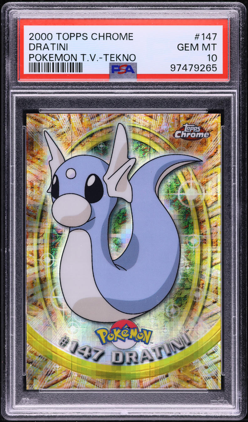 2000 TOPPS CHROME POKEMON TV SERIES 2 TEKNO DRATINI #147 PSA 10 GEM MI – lowpopping