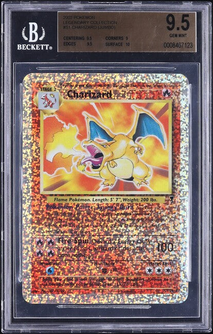 2002 POKEMON LEGENDARY COLLECTION BOX TOPPER CHARIZARD #S1 BGS 9.5 GEM ...