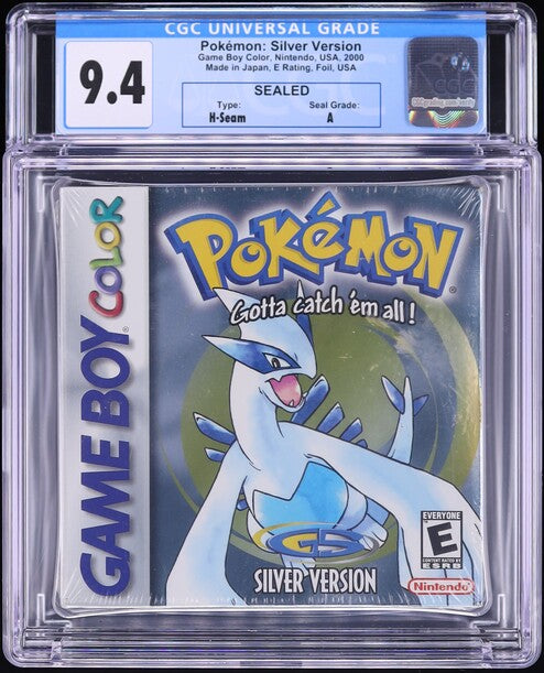 2000 POKEMON SILVER VERSION NINTENDO GAME BOY COLOR GBC CGC 9.4 A SEAL ...