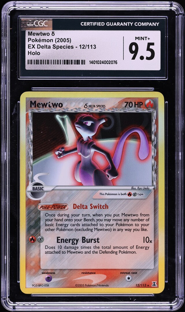 2005 POKEMON EX DELTA SPECIES HOLO MEWTWO #12 CGC 9.5 – lowpopping