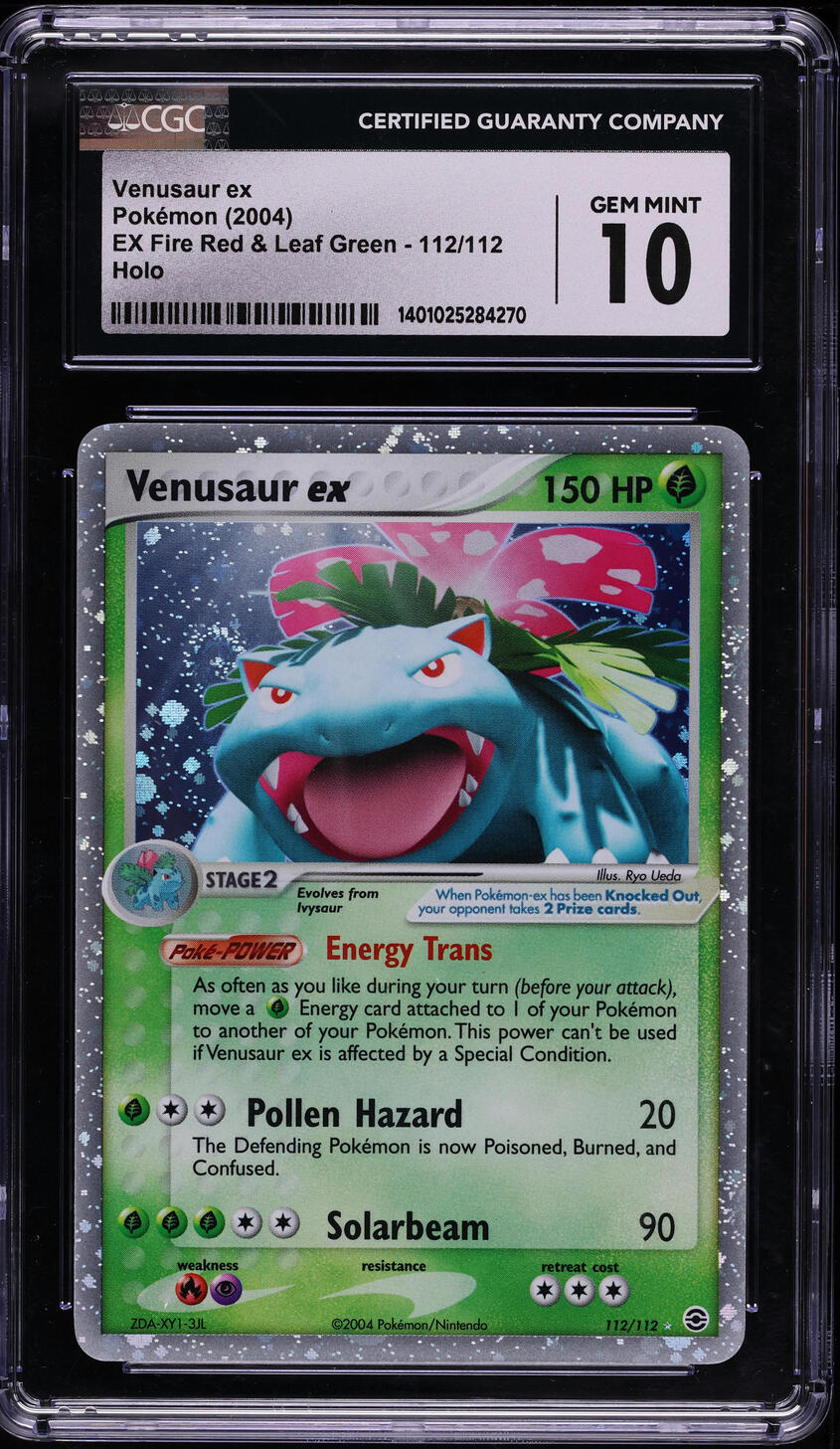 2004 POKEMON EX FIRE RED & LEAF GREEN VENUSAUR EX #112 CGC 10 GEM MINT ...