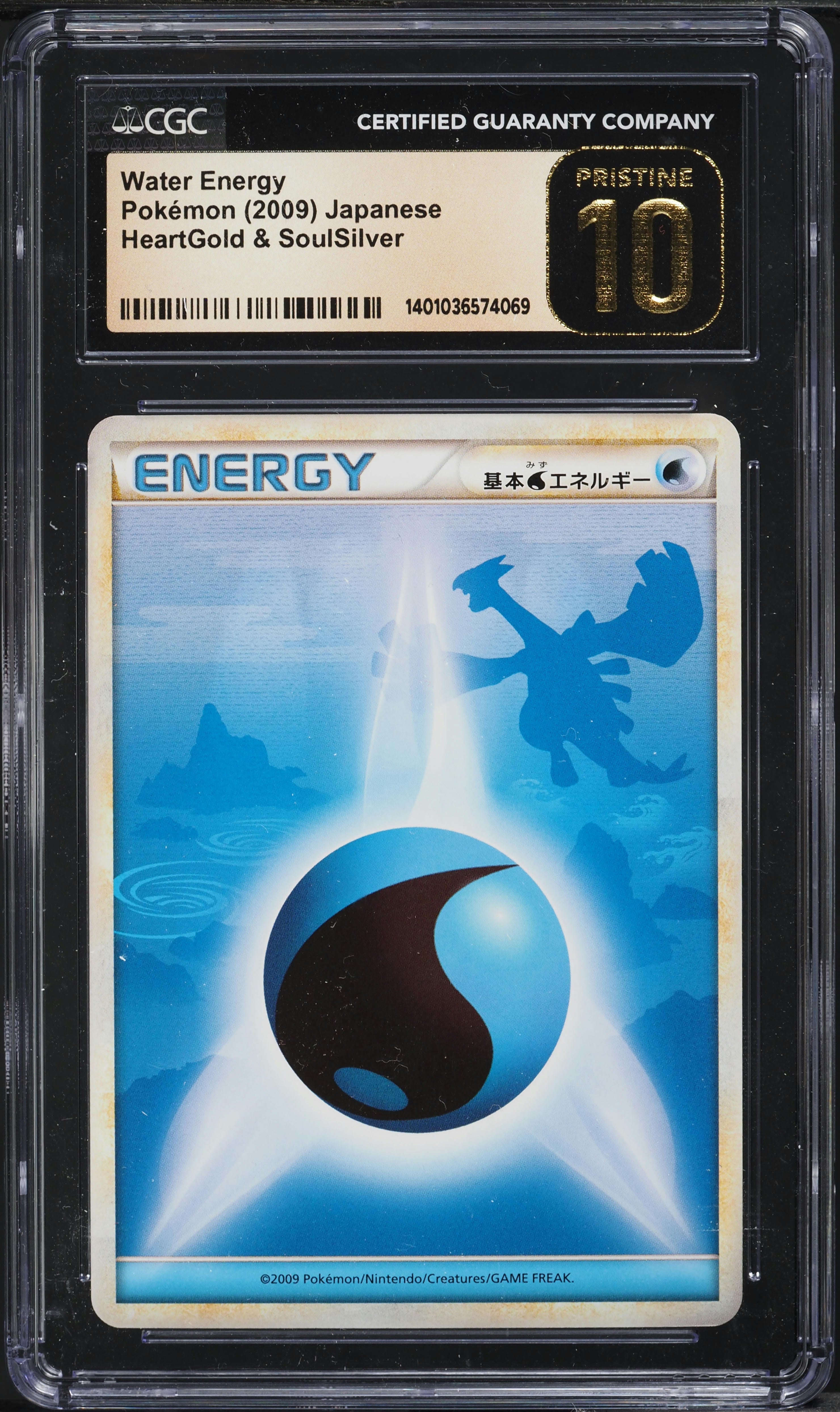 2009 POKEMON JAPANESE HEARTGOLD & SOULSILVER WATER ENERGY CGC 10 PRIST ...