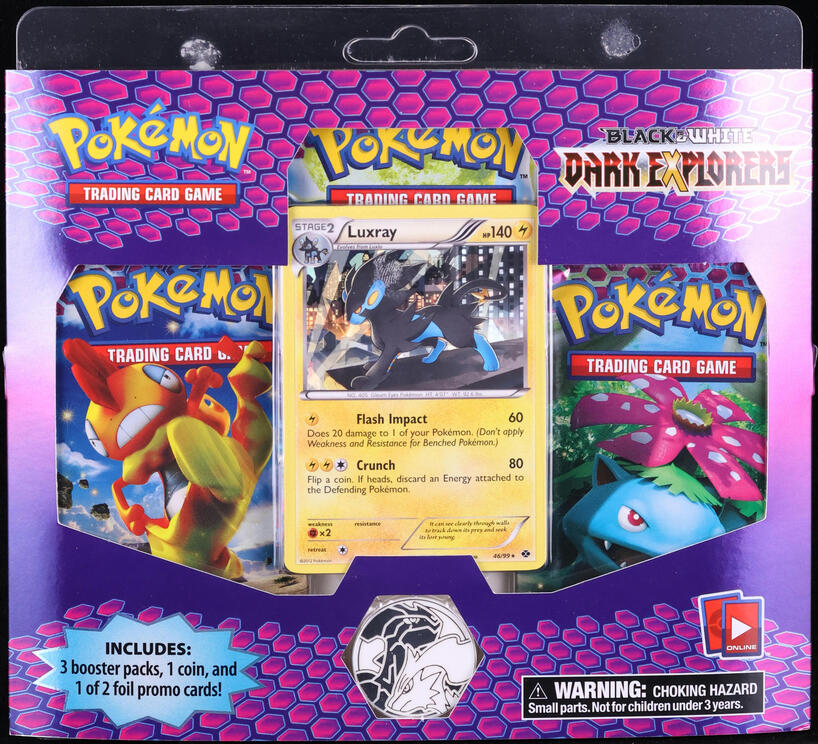 2012 POKEMON BW DARK EXPLORERS TRIPLE BLISTER PACK + COIN SEALED ...