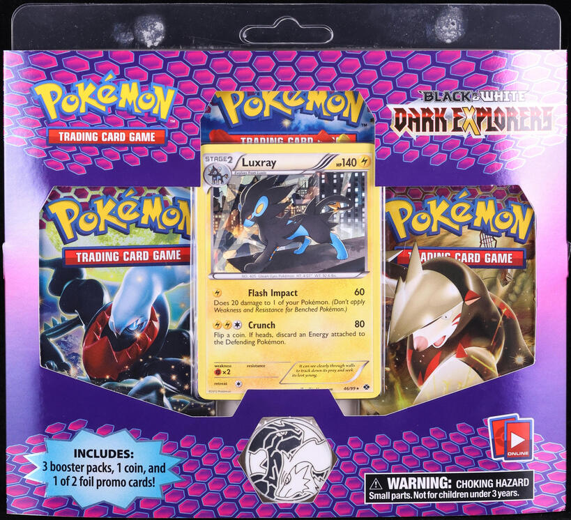 2012 POKEMON BW DARK EXPLORERS TRIPLE BLISTER PACK + COIN SEALED ...