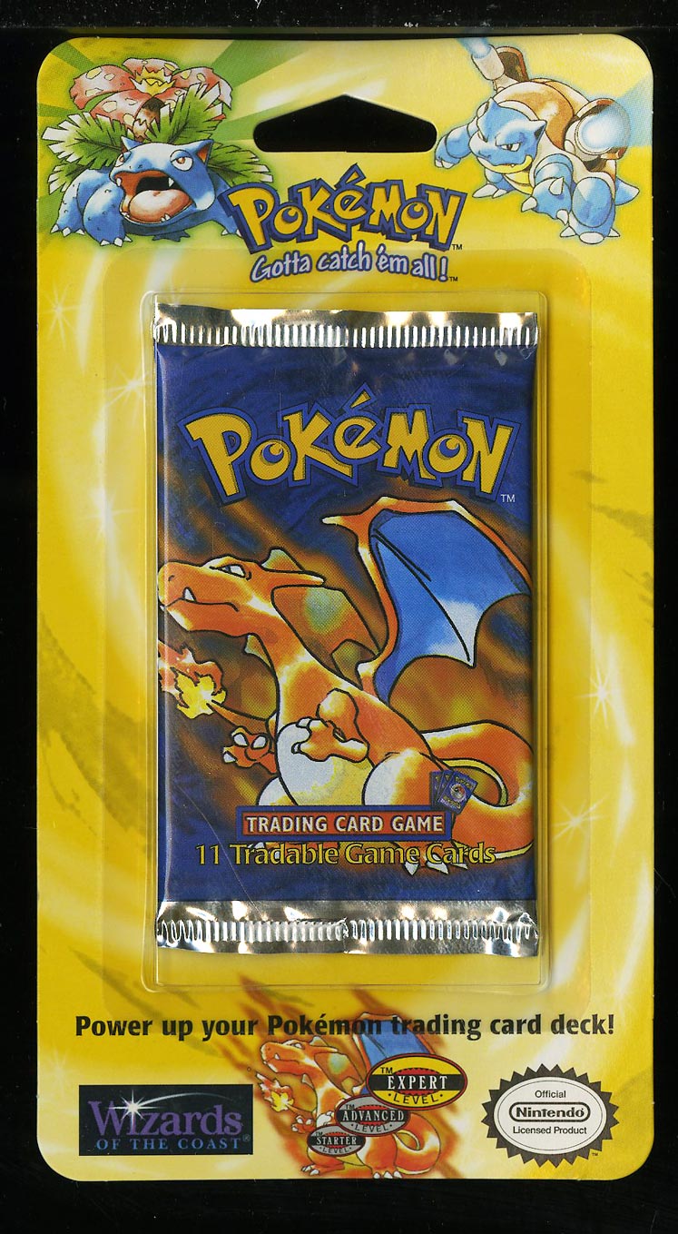 1999 POKEMON BASE SET SHADOWLESS CHARIZARD BLISTER PACK SEALED *GENERI ...