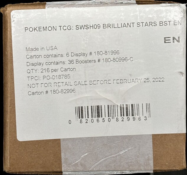 2022 POKEMON SWSH BRILLIANT STARS 6 BOOSTER BOX CASE SEALED – lowpopping