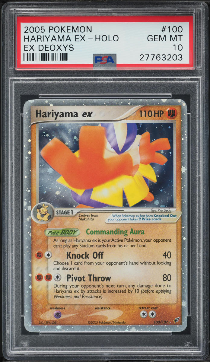 2005 POKEMON EX DEOXYS HOLO HARIYAMA EX #100 PSA 10 GEM MINT – lowpopping