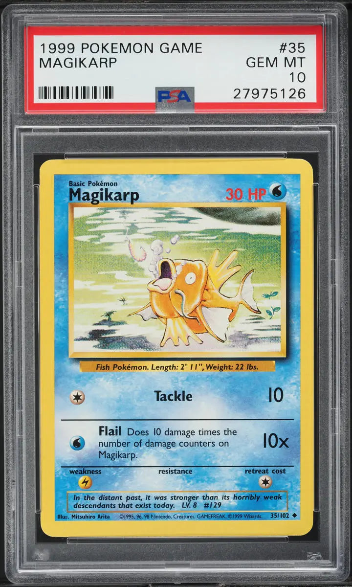 1999 POKEMON BASE SET MAGIKARP #35 PSA 10 GEM MINT – lowpopping