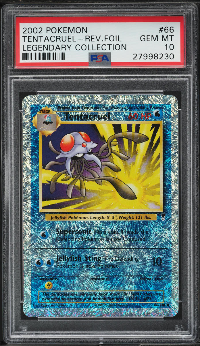 2002 POKEMON LEGENDARY COLLECTION REVERSE HOLO TENTACRUEL #66 PSA 10 G ...