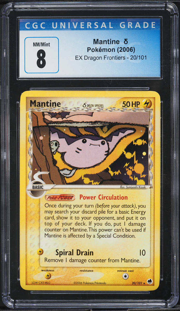 2006 POKEMON EX DRAGON FRONTIERS MANTINE #20 CGC 8 NM-MT – lowpopping