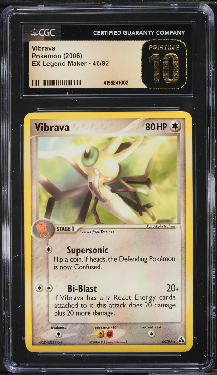 2006 POKEMON EX LEGEND MAKER VIBRAVA #46 CGC 10 PRISTINE – lowpopping