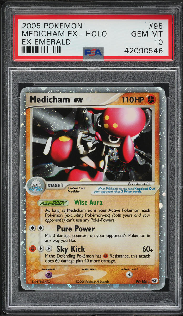 2005 POKEMON EX EMERALD HOLO MEDICHAM EX #95 PSA 10 GEM MINT – lowpopping