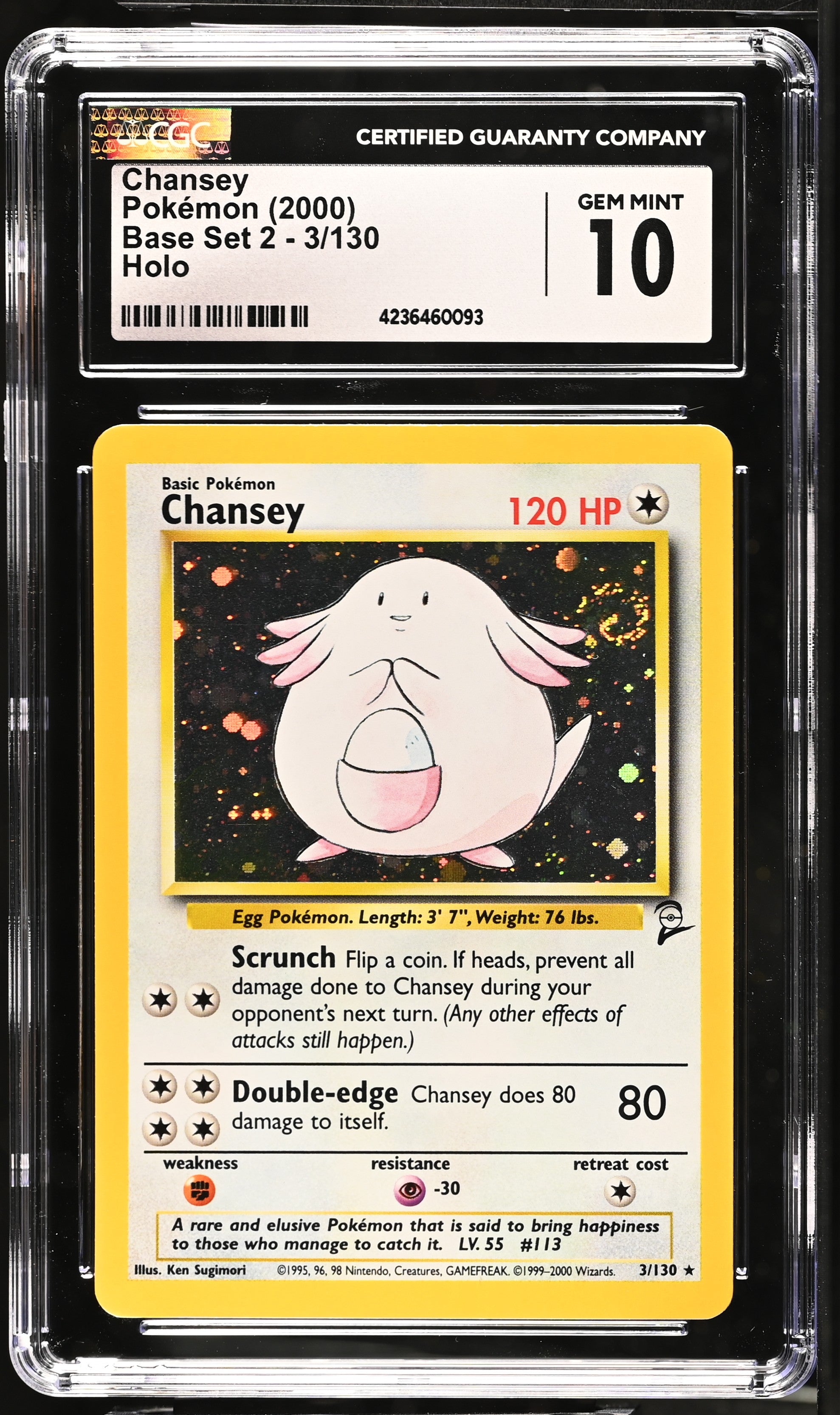 2000 POKEMON BASE SET 2 HOLO CHANSEY #3 CGC 10 – lowpopping