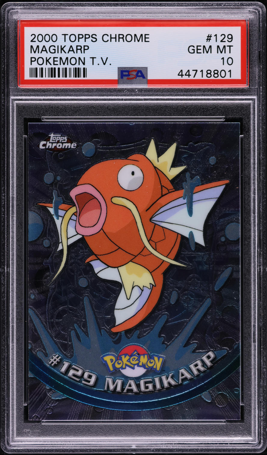 2000 TOPPS CHROME POKEMON TV ANIMATION SERIES 2 MAGIKARP #129 PSA 10 G ...