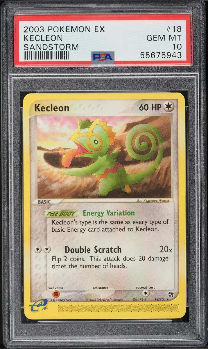 2003 POKEMON EX SANDSTORM KECLEON #18 PSA 10 GEM MINT – lowpopping