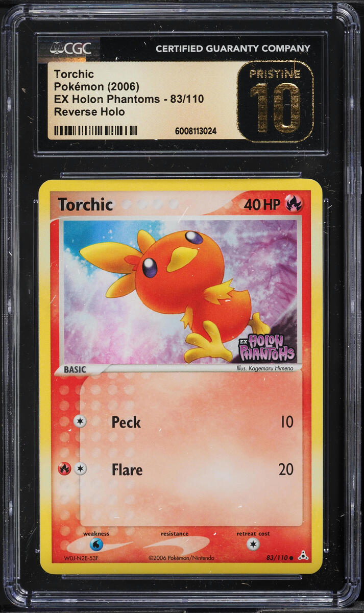 2006 POKEMON EX HOLON PHANTOMS REVERSE HOLO TORCHIC #83 CGC 10 PRISTIN ...