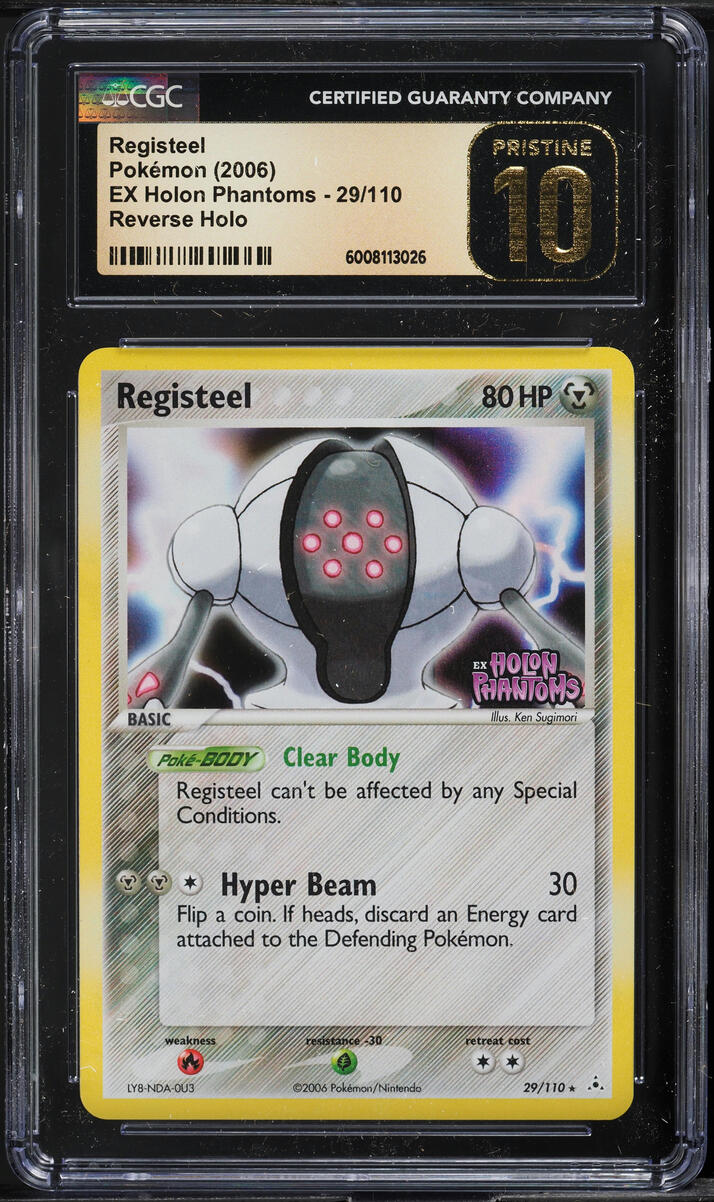 2006 POKEMON EX HOLON PHANTOMS REVERSE HOLO REGISTEEL #29 CGC 10 PRIST ...