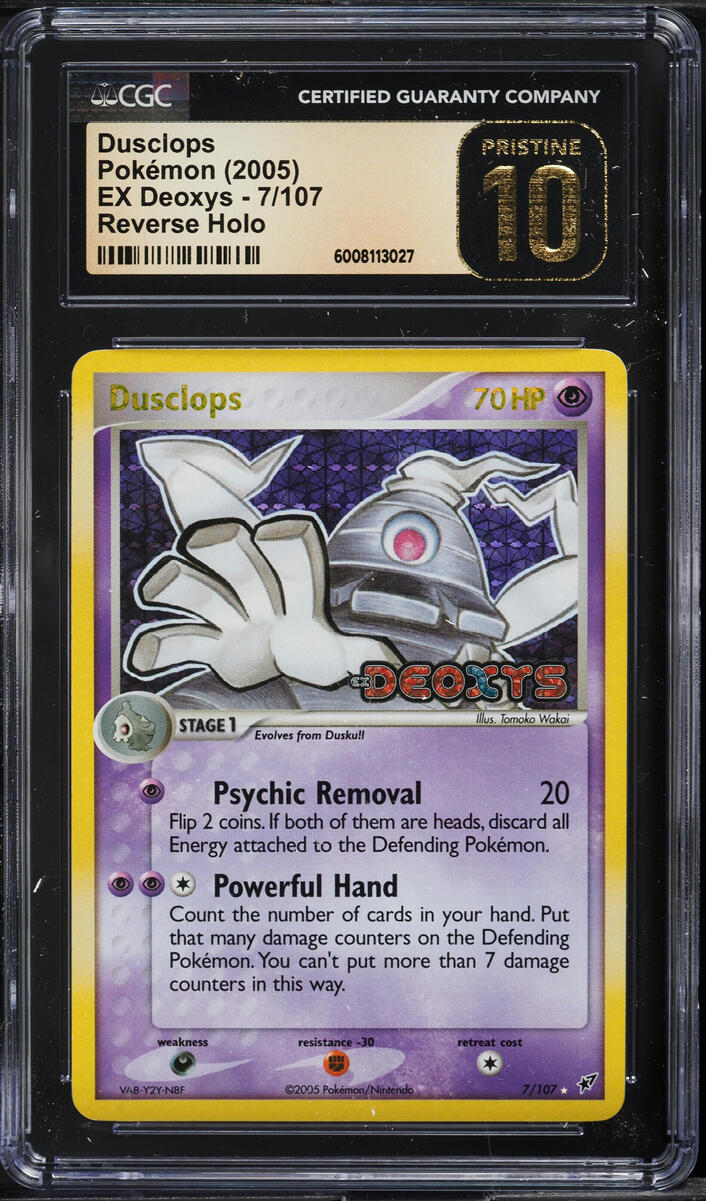 2005 POKEMON EX DEOXYS REVERSE HOLO DUSCLOPS #7 CGC 10 PRISTINE ...