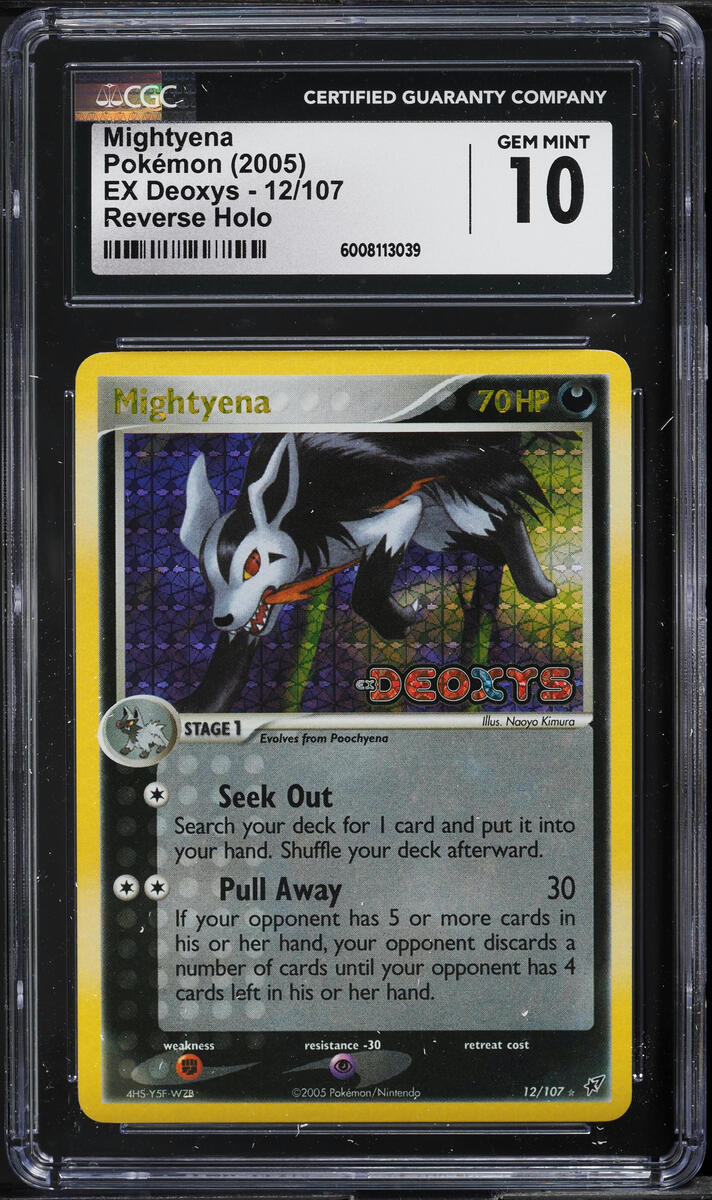 2005 POKEMON EX DEOXYS REVERSE HOLO MIGHTYENA #12 CGC 10 GEM MINT ...