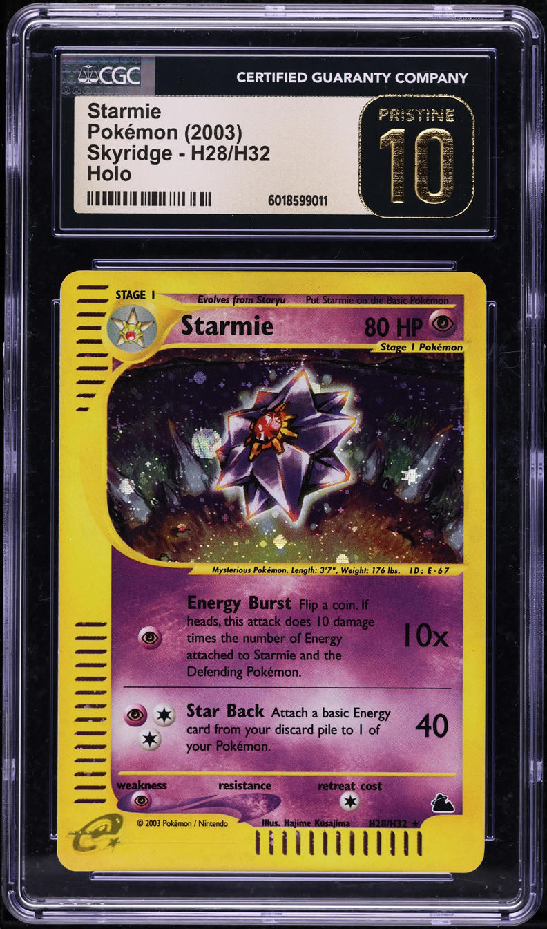 2003 POKEMON SKYRIDGE HOLO STARMIE #H28 CGC 10 PRISTINE – lowpopping