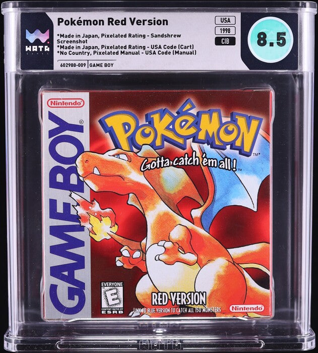 1998 POKEMON RED VERSION SANDSHREW NINTENDO GAME BOY GB WATA 8.5 CIB ...