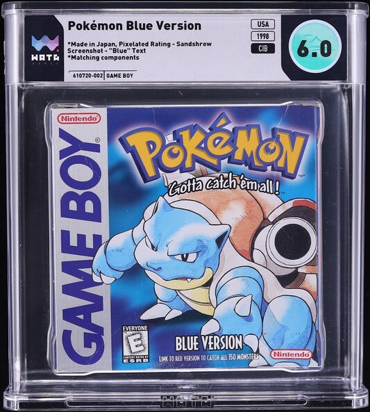1998 POKEMON BLUE VERSION NINTENDO GAME BOY WATA 6.0 CIB – lowpopping