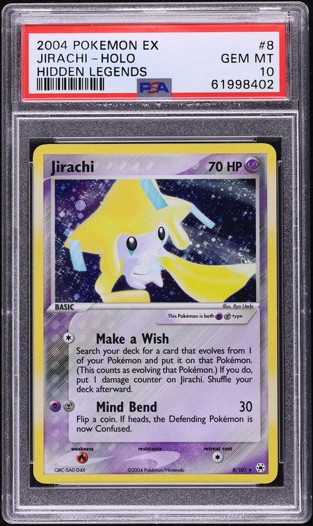 2004 POKEMON EX HIDDEN LEGENDS HOLO JIRACHI #8 PSA 10 GEM MINT – lowpopping