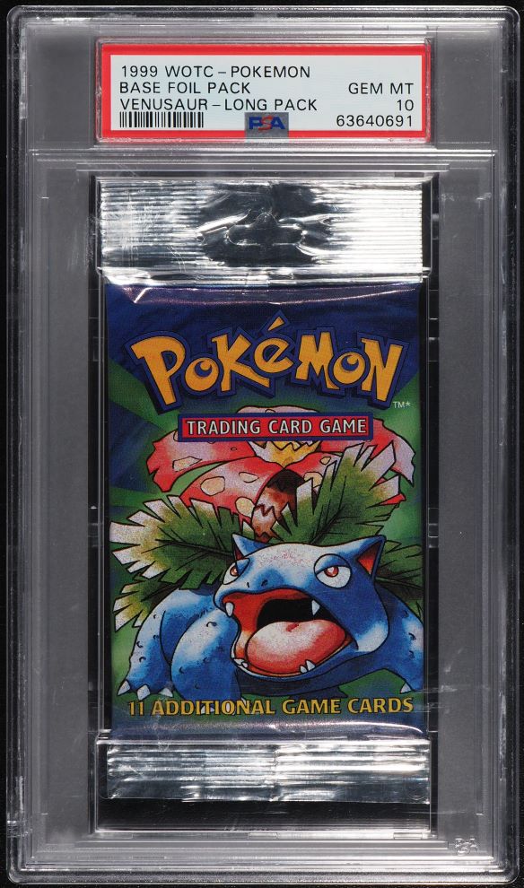 1999 POKEMON BASE SET VENUSAUR LONG CRIMP BOOSTER PACK PSA 10 – lowpopping