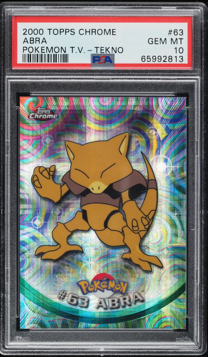 2000 TOPPS CHROME POKEMON SERIES 1 TEKNO ABRA #63 PSA 10 GEM MINT – lowpopping