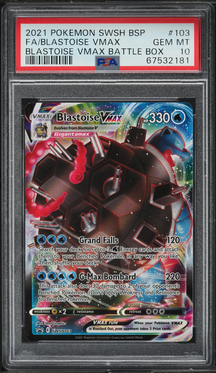 2021 POKEMON SWSH BLACK STAR PROMO BATTLE BOX FULL ART BLASTOISE VMAX ...
