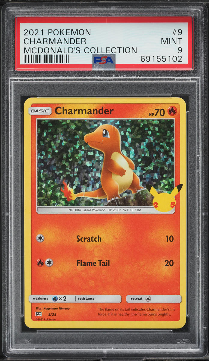 2021 POKEMON SWORD & SHIELD MCDONALD'S COLLECTION CHARMANDER #9 PSA 9 ...