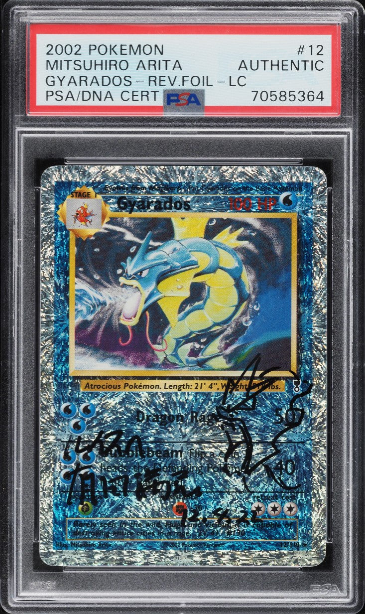 2002 POKEMON LEGENDARY COLLECTION REVERSE HOLO GYARADOS AUTO #12 PSA/D ...