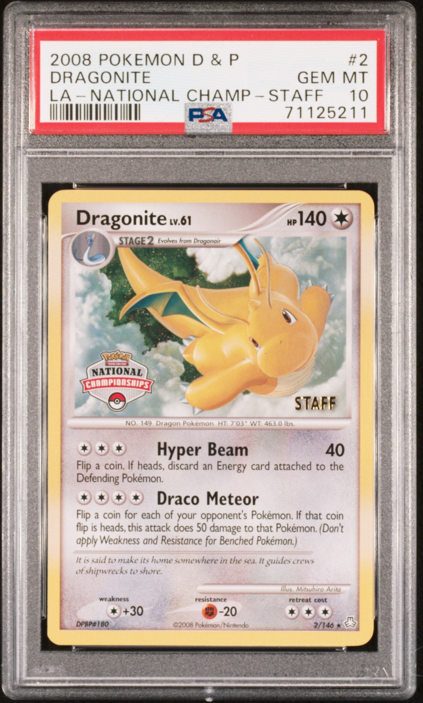 2008 POKEMON DP LEGENDS AWAKENED NATIONAL CHAMPIONSHIPS STAFF DRAGONIT ...