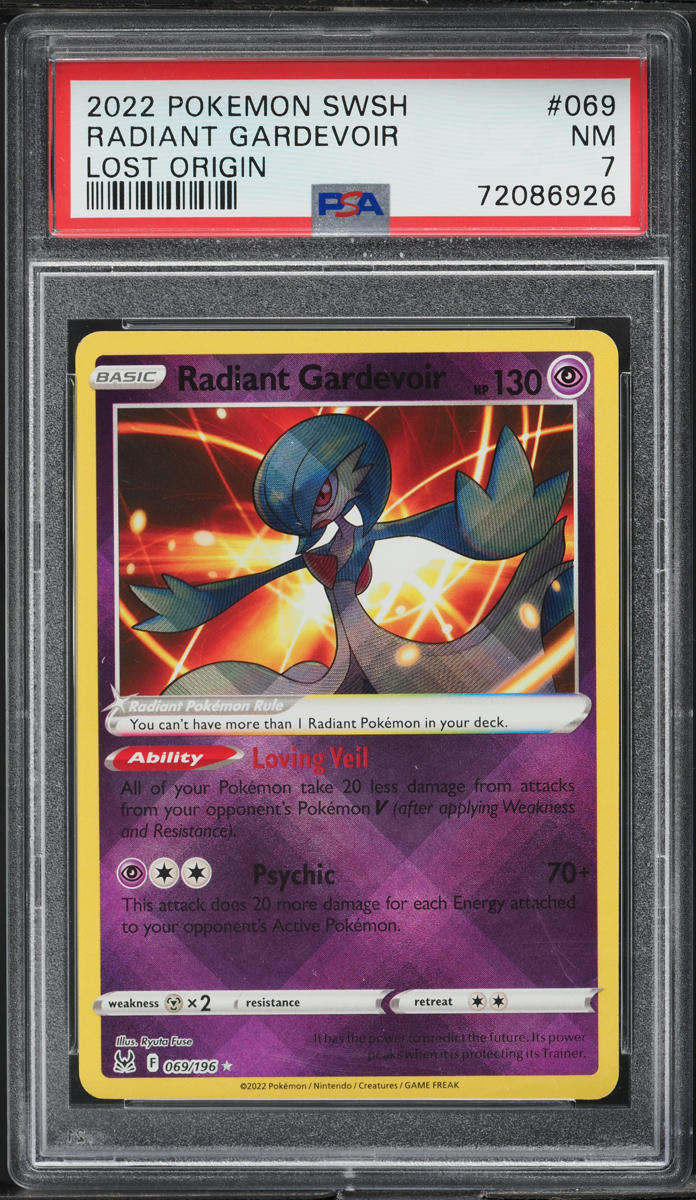 2022 POKEMON SWORD & SHIELD LOST ORIGIN RADIANT GARDEVOIR #69 PSA 7 NR ...