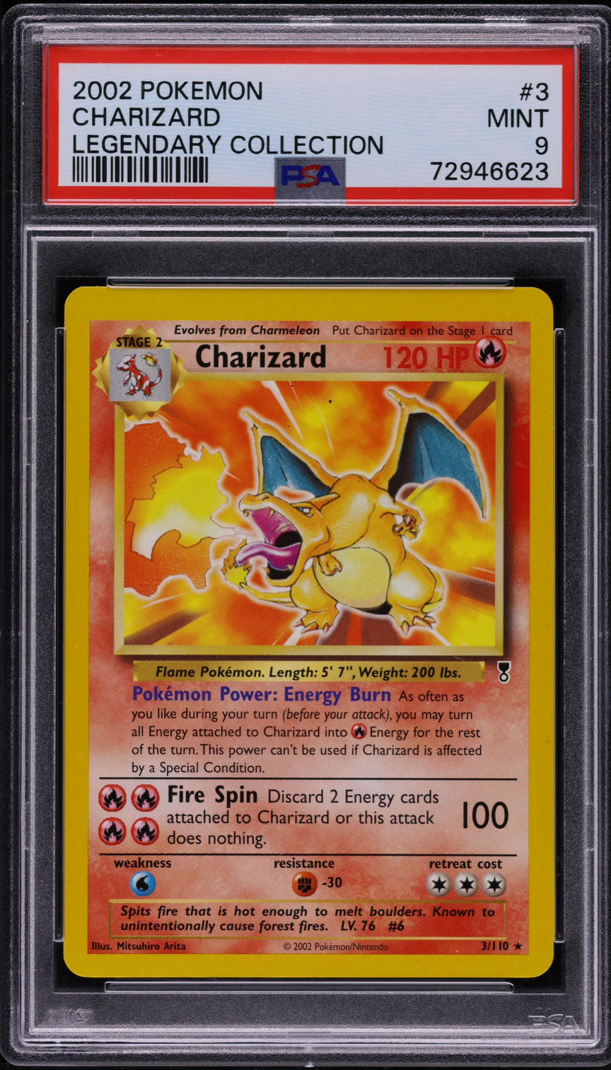2002 POKEMON LEGENDARY COLLECTION CHARIZARD #3 PSA 9 MINT – lowpopping