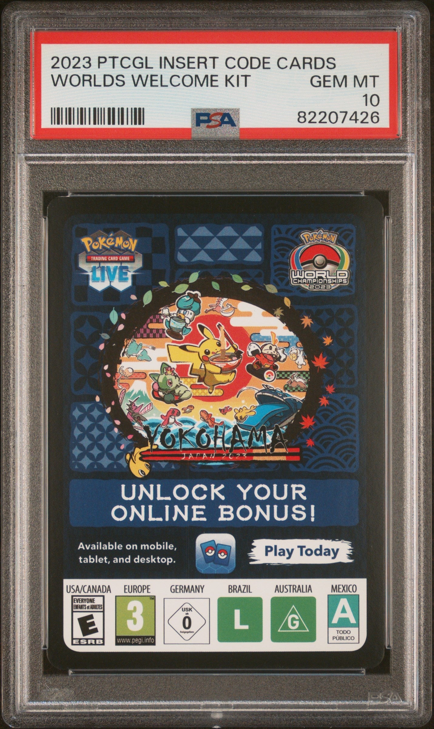 2023 POKEMON WORLD CHAMPIONSHIPS WELCOME KIT INSERT CARD PSA 10 ...