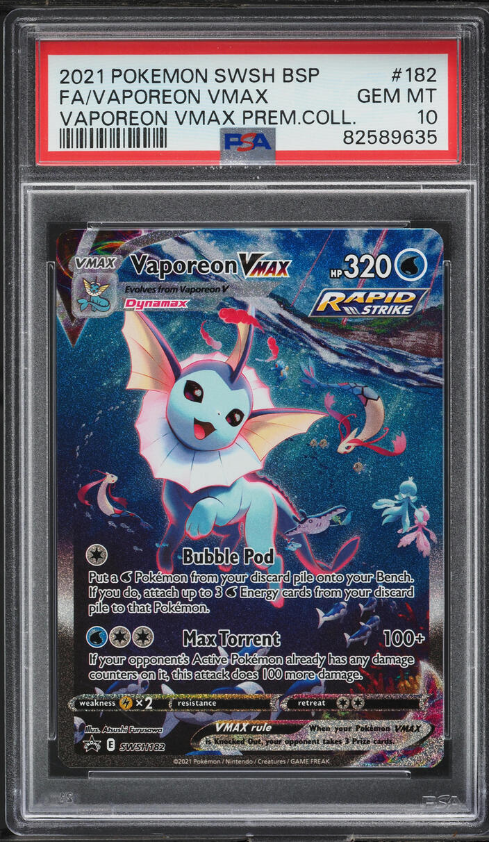 2021 POKEMON SWSH BLACK STAR PROMO PREMIUM COLLECTION VAPOREON VMAX #1 ...