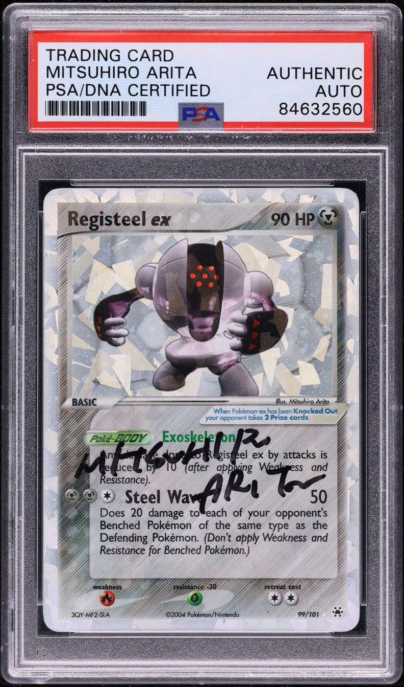 2004 POKEMON EX HIDDEN LEGENDS REGISTEEL EX #99 ARITA AUTO PSA AUTHENT ...
