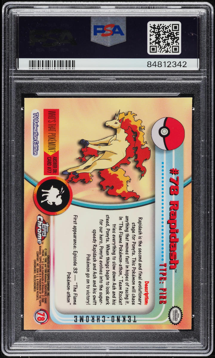 2000 POKEMON TOPPS CHROME SERIES 1 TEKNO RAPIDASH #78 PSA 10 GEM MINT – lowpopping