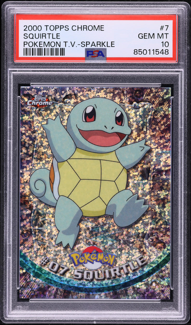 2000 TOPPS CHROME POKEMON SERIES 1 SPARKLE SQUIRTLE #7 PSA 10 GEM MINT – lowpopping