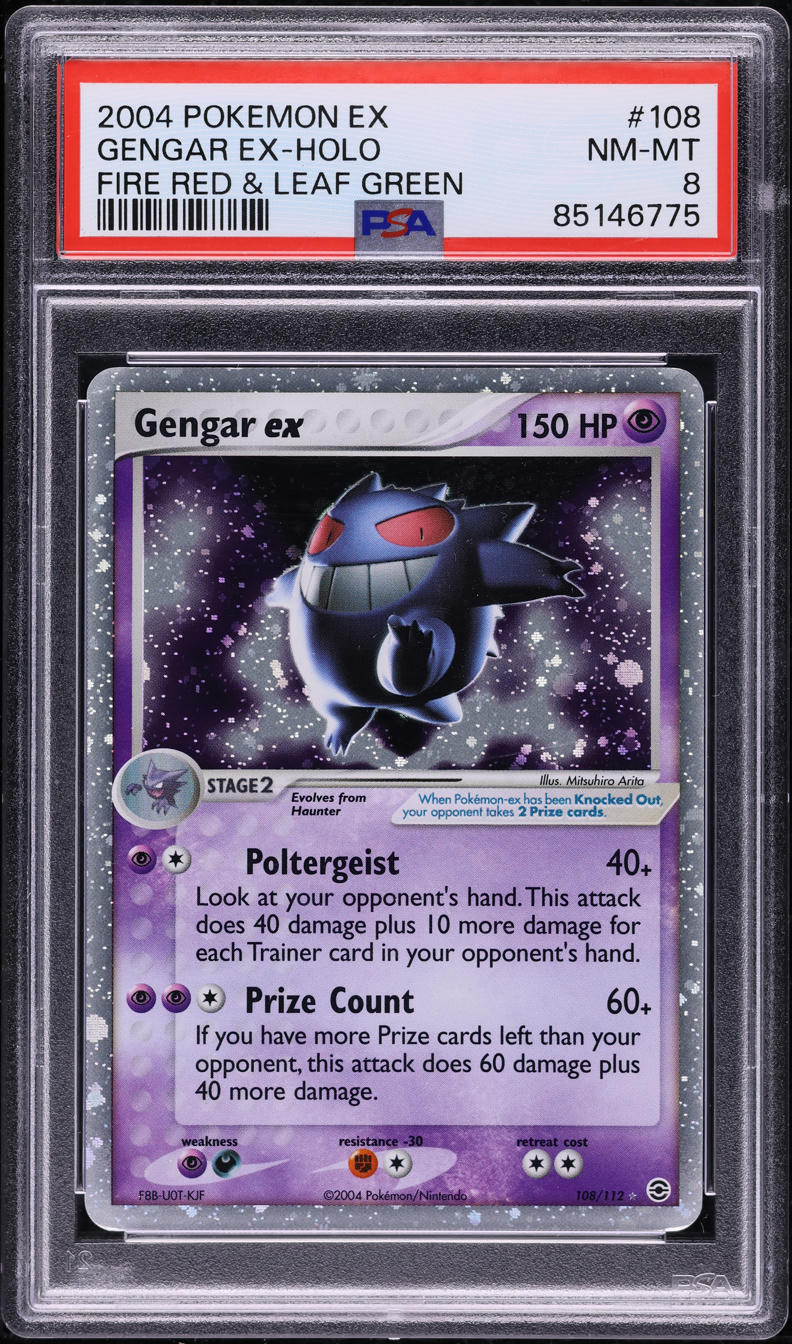 2004 POKEMON EX FIRE RED & LEAF GREEN HOLO GENGAR EX #108 PSA 8 NM-MT ...