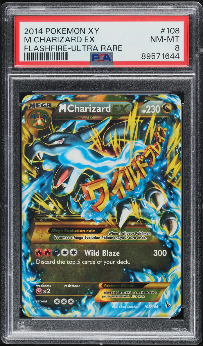 2014 POKEMON XY FLASHFIRE HOLO MEGA CHARIZARD EX #108 PSA 8 NM-MT – lowpopping