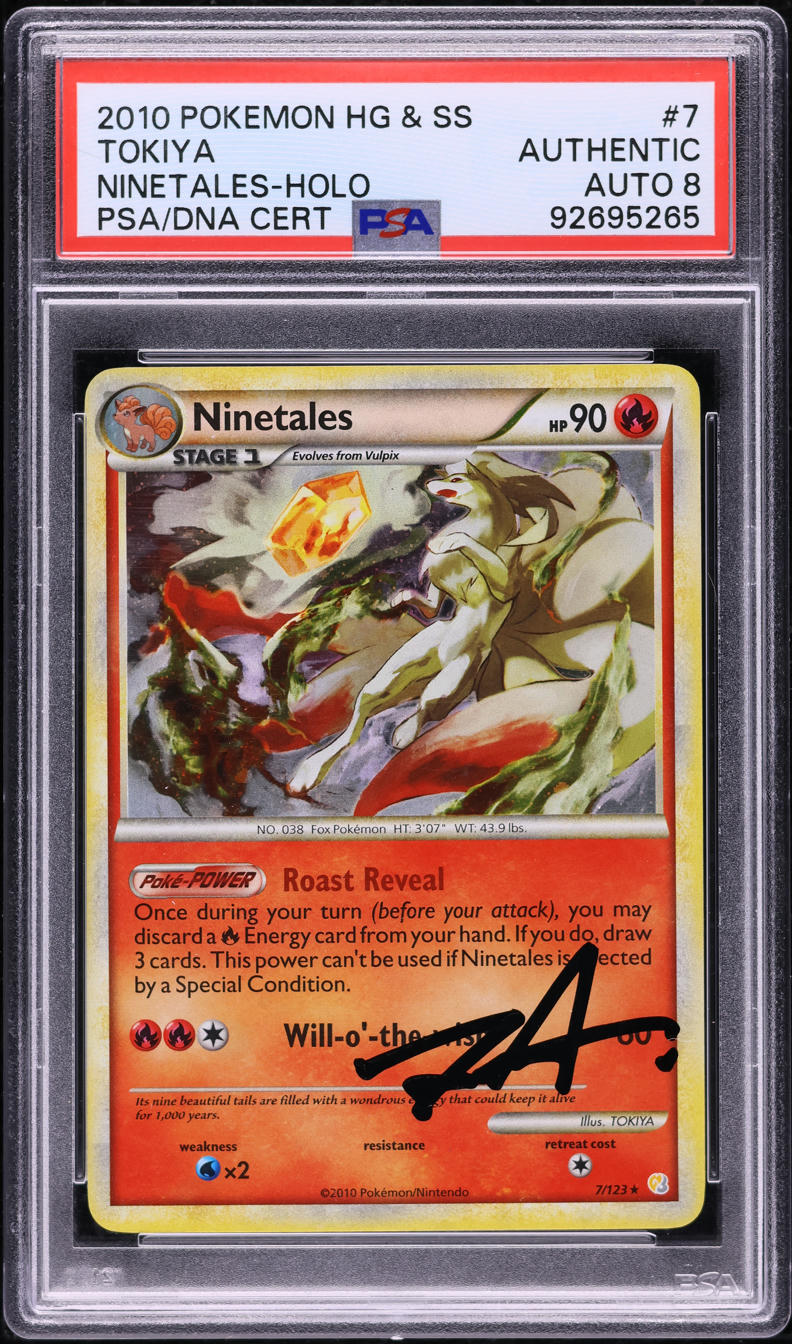 2010 POKEMON HEARTGOLD & SOULSILVER HOLO NINETALES #7 TOKIYA AUTO 8 PS ...