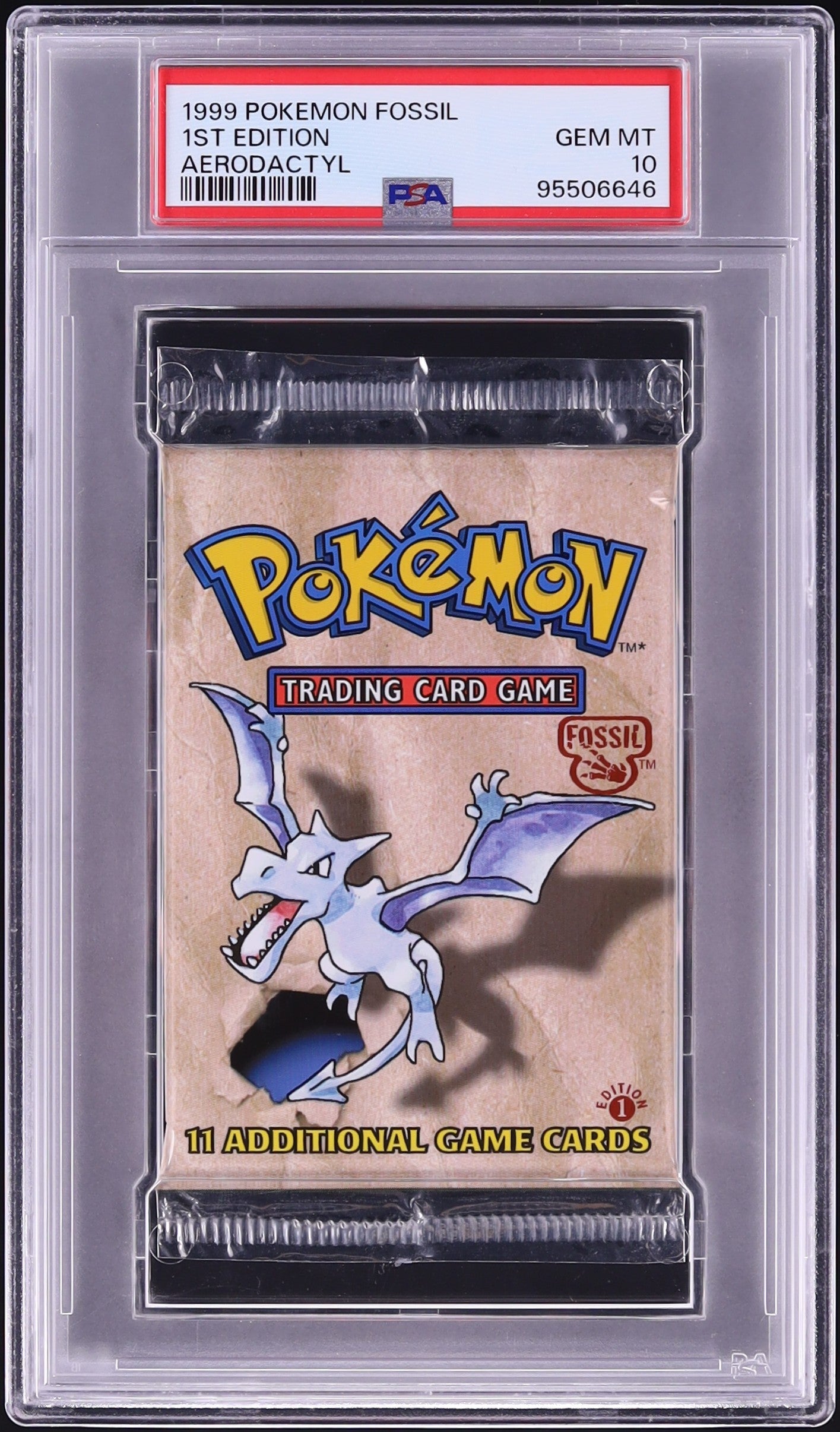 1999 POKEMON FOSSIL 1ST EDITION AERODACTYL BOOSTER PACK PSA 10 – lowpopping
