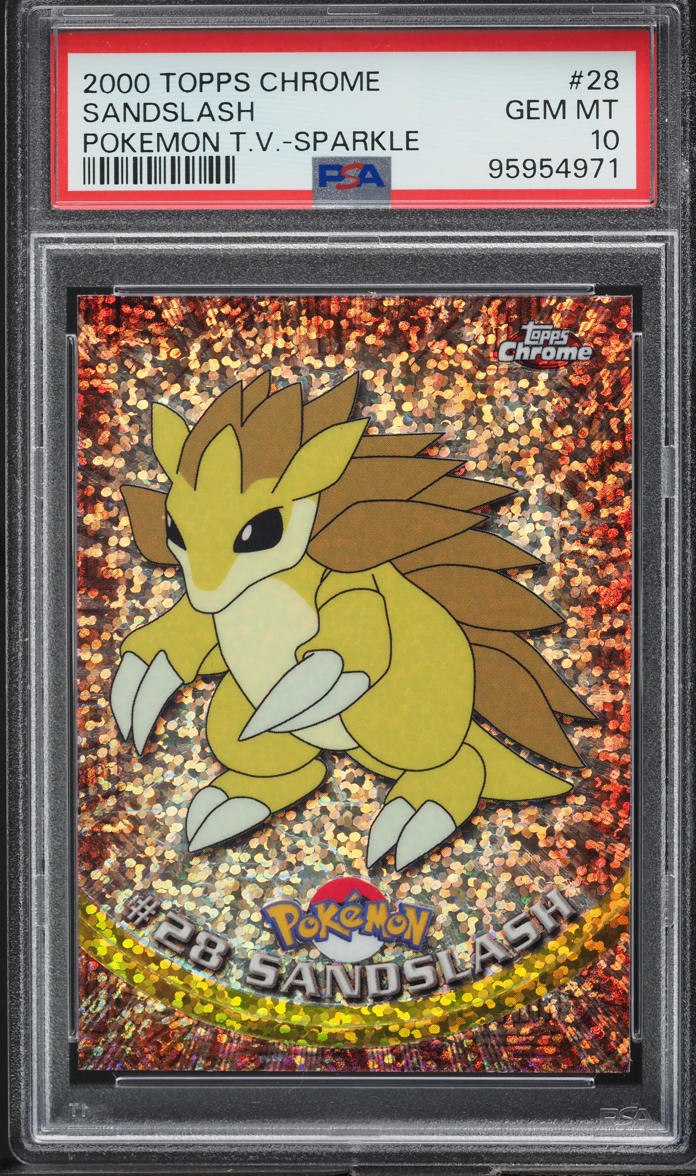 2000 TOPPS CHROME POKEMON SERIES 1 SPARKLE SANDSLASH #28 PSA 10 GEM MI – lowpopping